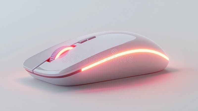 A Sleek, Modern Computer Mouse with an Engaging Red Backlight Design ...
