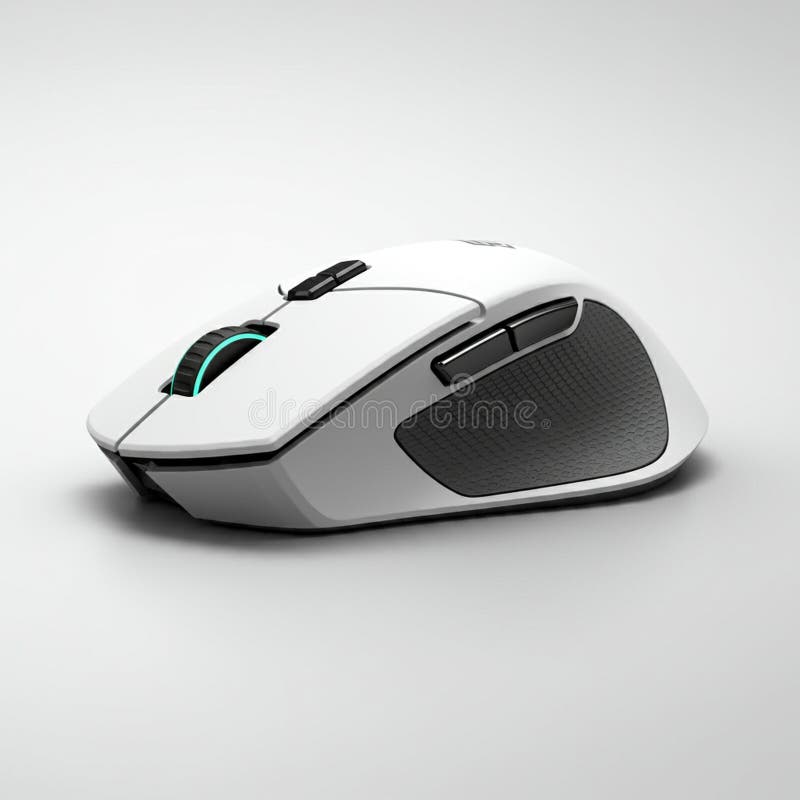 A Sleek, Modern Computer Mouse with a White Body and Black Accents. it ...