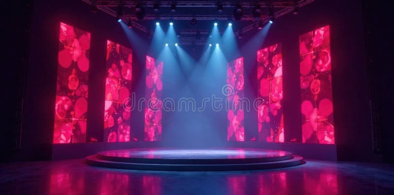Sleek Modern Concert Stage with Intricate Light Design, Stage Design ...