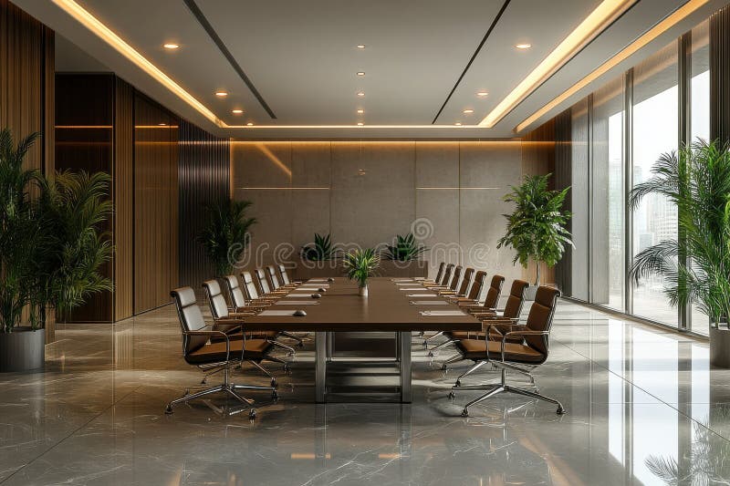 Corporate Meeting Setup Modern Office Interior Design Professional ...