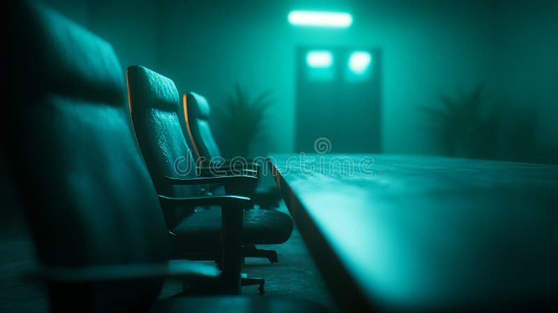 A Sleek, Modern Conference Room with Glass Walls and Chairs, Devoid of ...