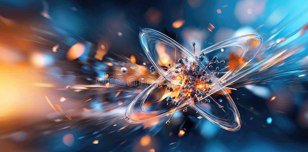 Futuristic 3D Atom Structure Rendering for Science and Technology ...