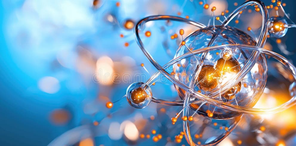 Futuristic 3D Atom Structure Rendering for Science and Technology ...
