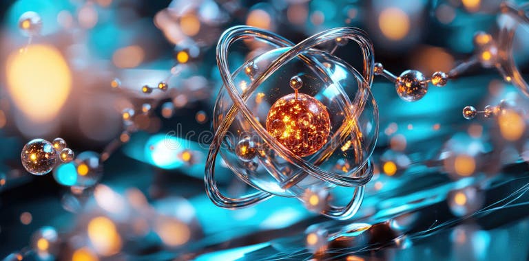 Futuristic 3D Atom Structure Rendering for Science and Technology ...