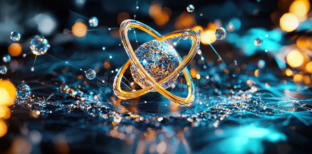 Futuristic 3D Atom Structure Rendering for Science and Technology ...