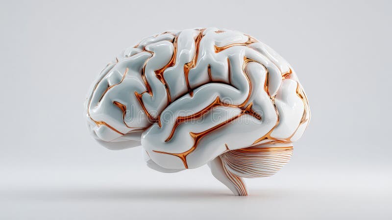 A Sleek and Modern 3D Brain Icon Set Against a Clean White Background ...