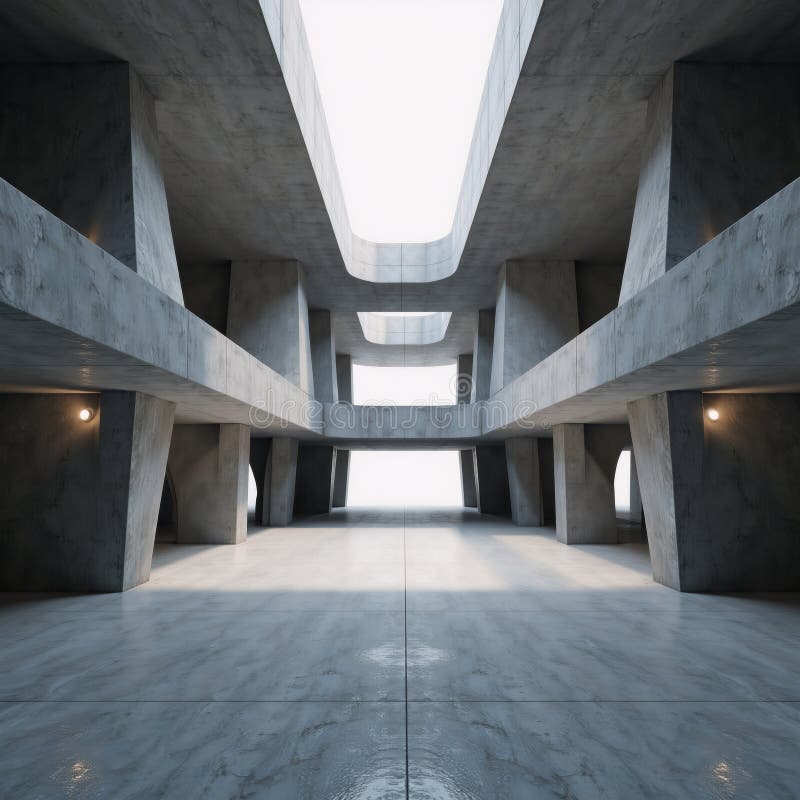 A Sleek Modern 3D Render Showcasing an Empty Expanse of Abstract ...