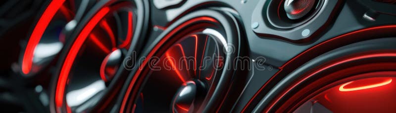 A Sleek Modern 3D Rendering of a Car Audio Speaker with Powerful ...