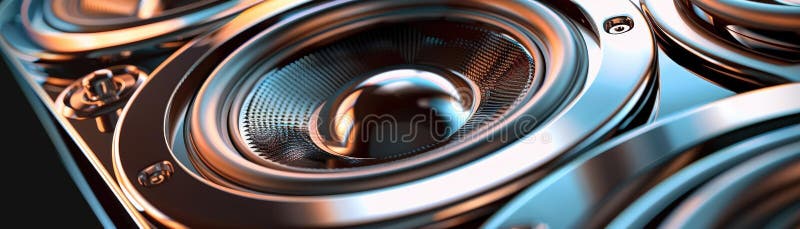 A Sleek Modern 3D Rendering of a Car Audio Speaker with Powerful ...
