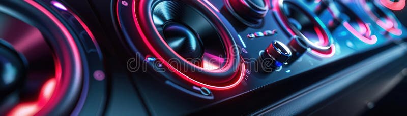 A Sleek Modern 3D Rendering of a Car Audio System with Clean Lines ...