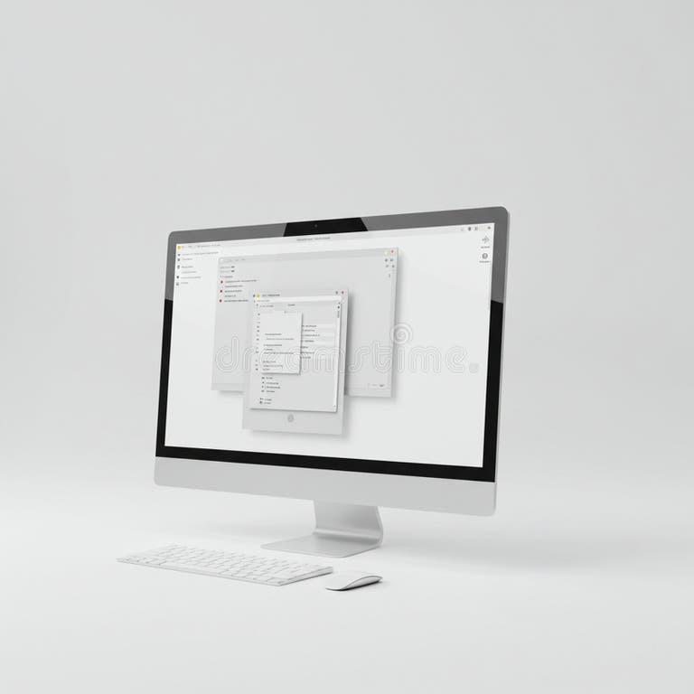 A Sleek Modern Desktop Computer with a Large Display Screen Showcases ...
