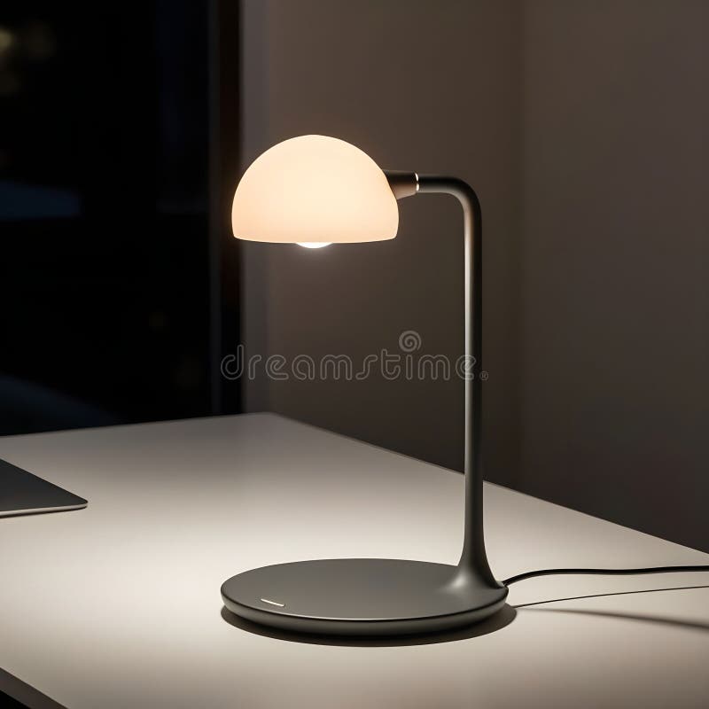 A Sleek and Modern Desktop Lamp Sits on a Table Stock Illustration ...