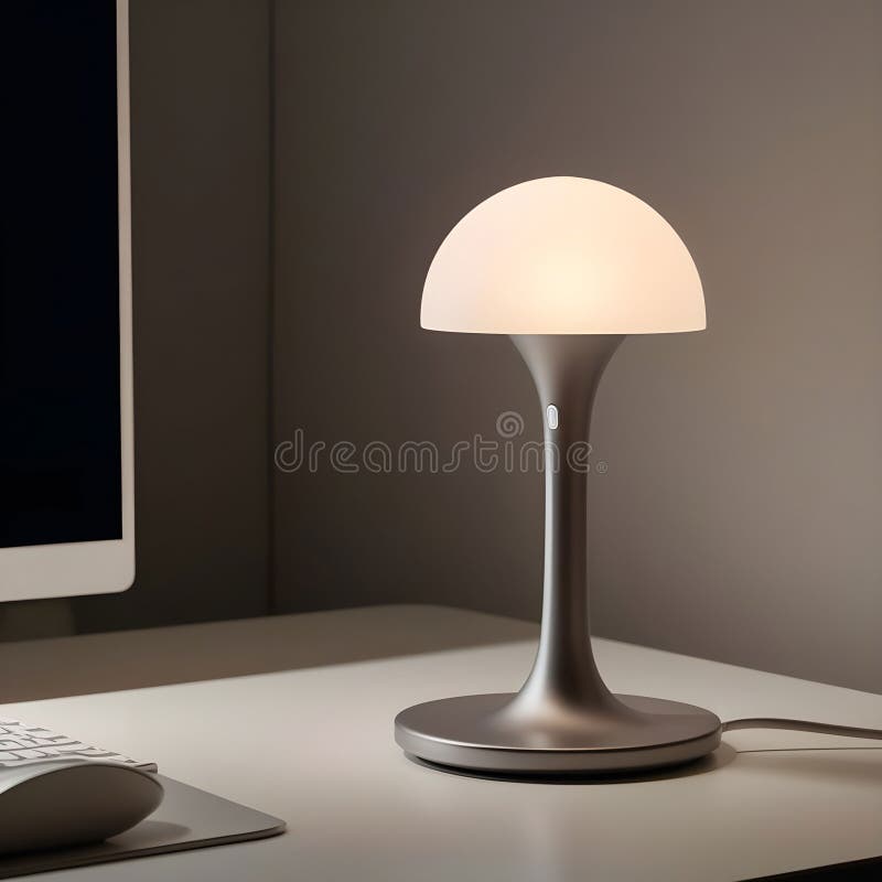 A Sleek and Modern Desktop Lamp Sits on a Table Stock Illustration ...