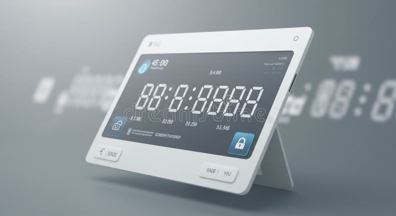 A Sleek, Modern Digital Clock Display with a Futuristic Design. the ...