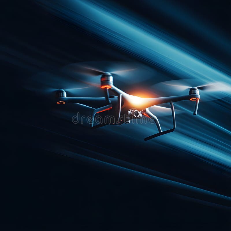Sleek, Modern Drone Flying at High Speed, with Motion Blur Effects ...