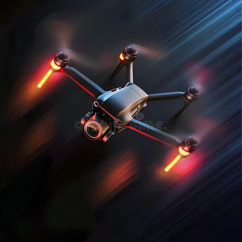 Sleek, Modern Drone Flying at High Speed, with Motion Blur Effects ...