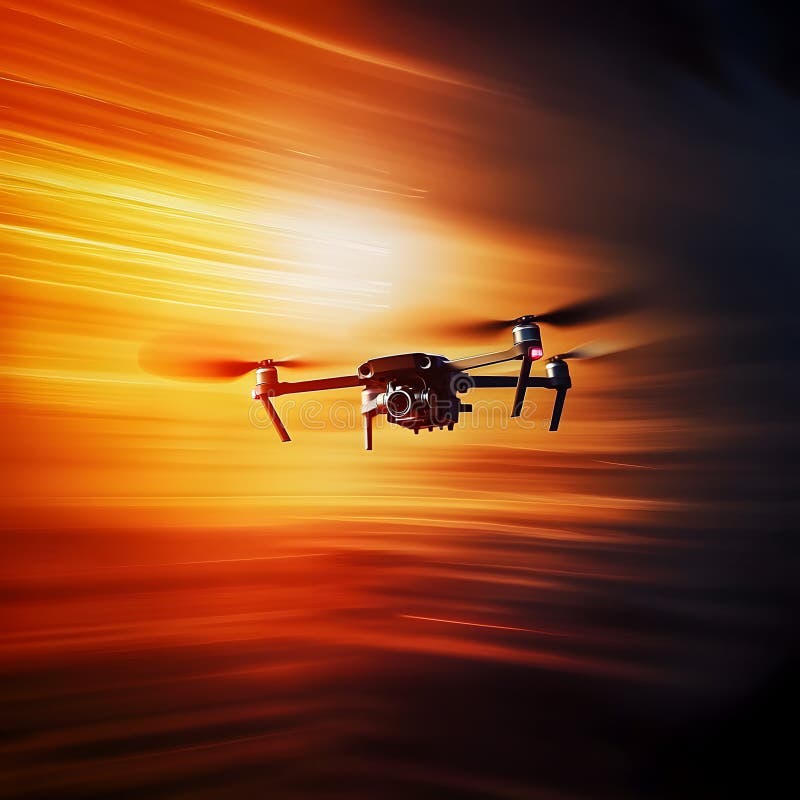 Sleek, Modern Drone Flying at High Speed, with Motion Blur Effects ...