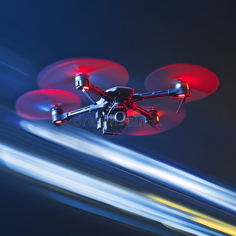 Sleek, Modern Drone Flying at High Speed, with Motion Blur Effects ...