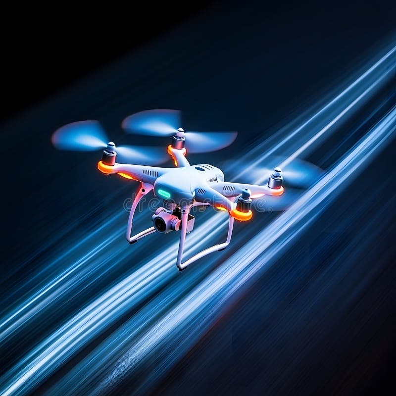 Sleek, Modern Drone Flying at High Speed, with Motion Blur Effects ...