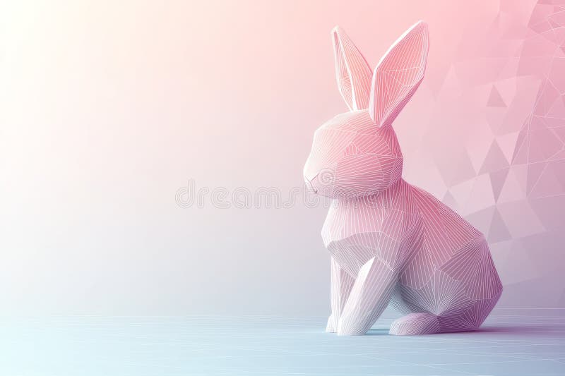A Sleek, Modern Easter Bunny Design with Clean Lines and Geometric ...