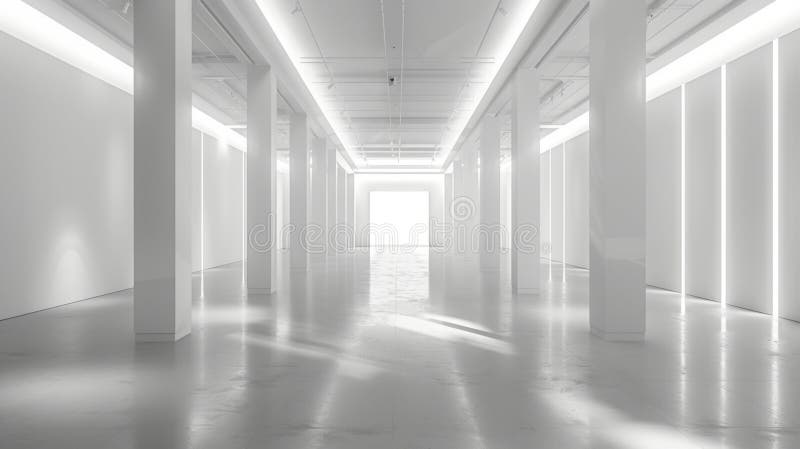 Sleek, Modern Exhibition Space with Minimalist Lighting Stock ...