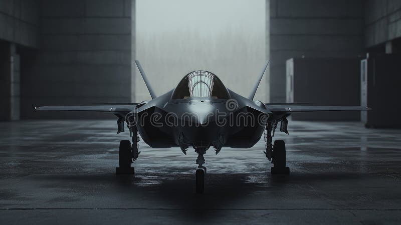 Sleek Modern Fighter Jet in Hangar with Stealth Technology and Advanced ...