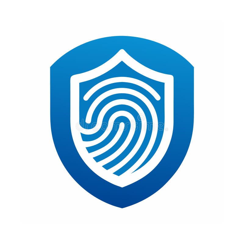 Fingerprint Security Logo for Biometric Authentication Stock ...