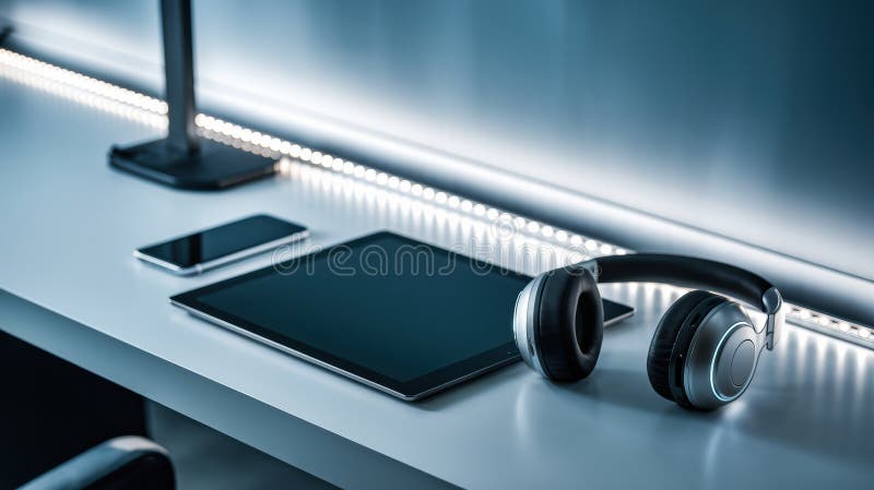 Sleek Modern Gadget Background with Smartphone, Tablet, and Wireless ...