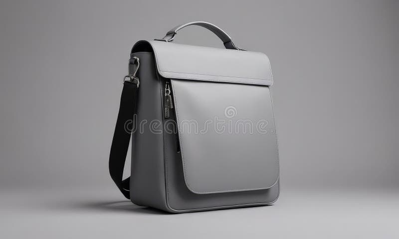 Sleek, Modern Gray Backpack with Black Strap and Handle Stands Against ...