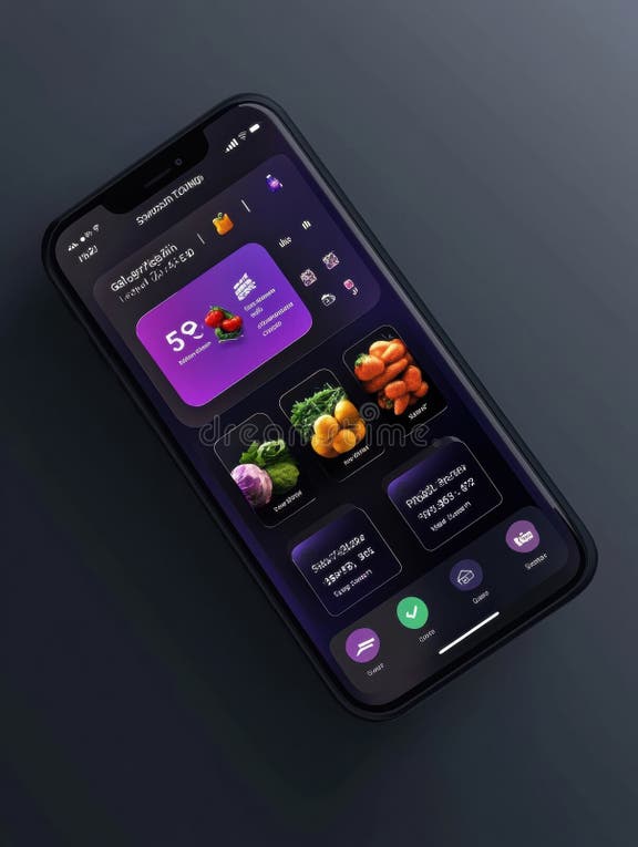Sleek Modern Grocery Shopping App Interface Featuring Elements and ...