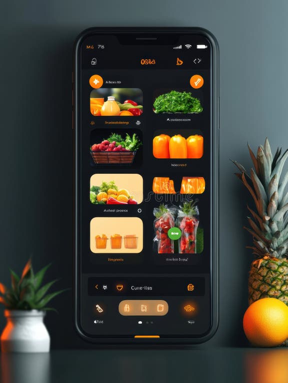 Sleek and Modern Grocery Shopping App Interface Featuring Smooth ...