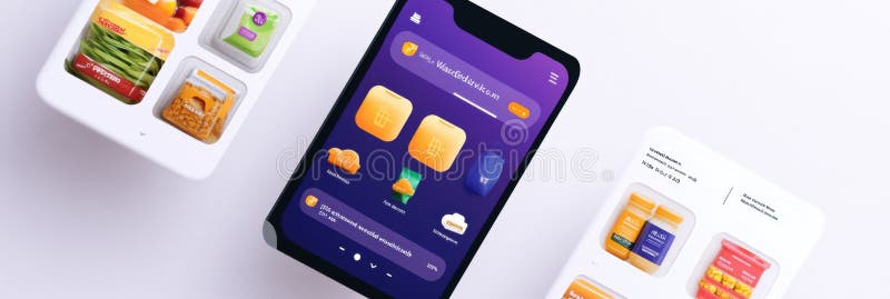 Sleek Modern Grocery Shopping App Interface with Smooth Gradients and ...