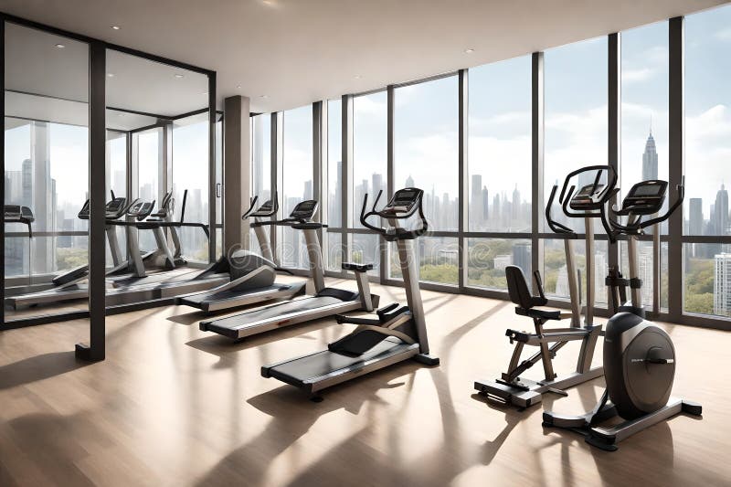 A Sleek and Modern Gym with State-of-the-art Exercise Equipment and ...