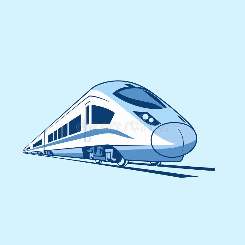 Sleek and Modern High-Speed Train for Rapid Travel Stock Illustration ...