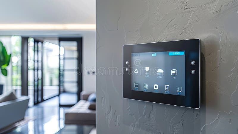 A Sleek, Modern Home Automation Control Panel with a Touchscreen ...