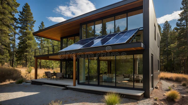 Modern Passive Solar Home with Energy-Efficient Features and Expansive ...