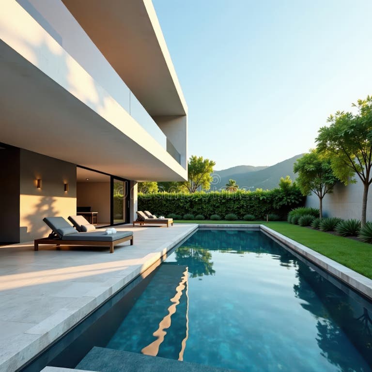 Sleek Modern Home, Open Plan, Infinity Pool, Garden , Pool, Interior ...