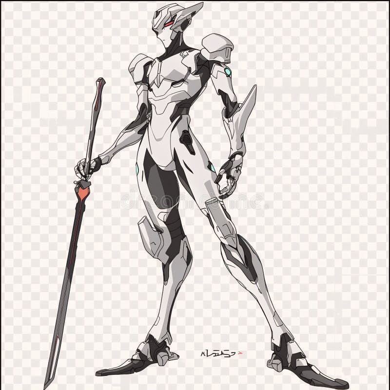 A Sleek, Modern Humanoid Robot Stands Confidently, Its Red Eyes and ...