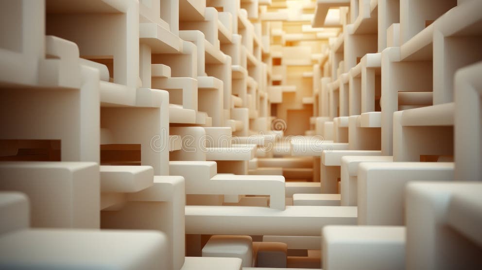 A White Rectangular Structure with Many Rectangular Objects Stock ...