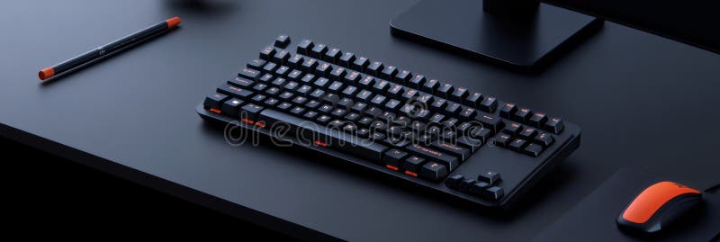 Sleek Modern Keyboard Setup Technology Efficiency Workspace Gaming ...