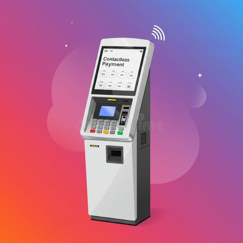 A Sleek, Modern Kiosk Designed for Contactless Payments. it Features a ...