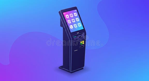 A Sleek, Modern Kiosk Featuring a Tall, Rectangular Design with a ...