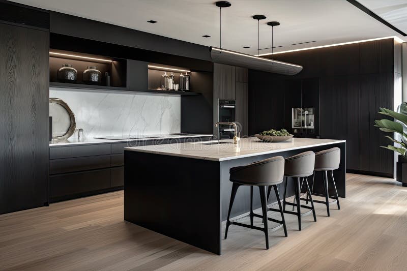 A Sleek and Modern Kitchen, with Clean Lines and Minimalist Elements ...