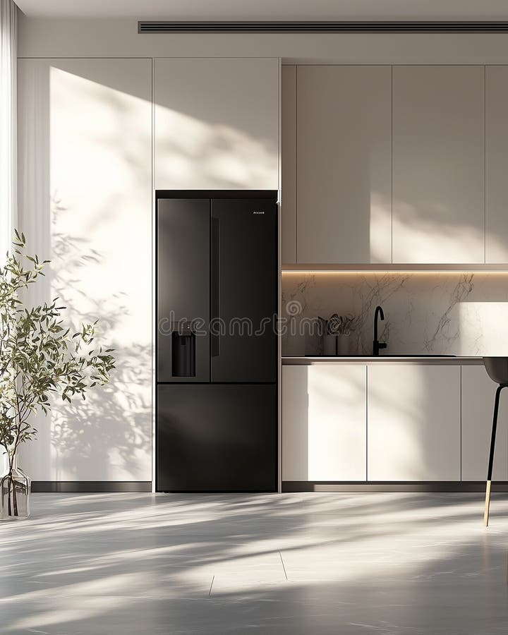 A Sleek and Modern Kitchen Design, Featuring a Stylish Black ...