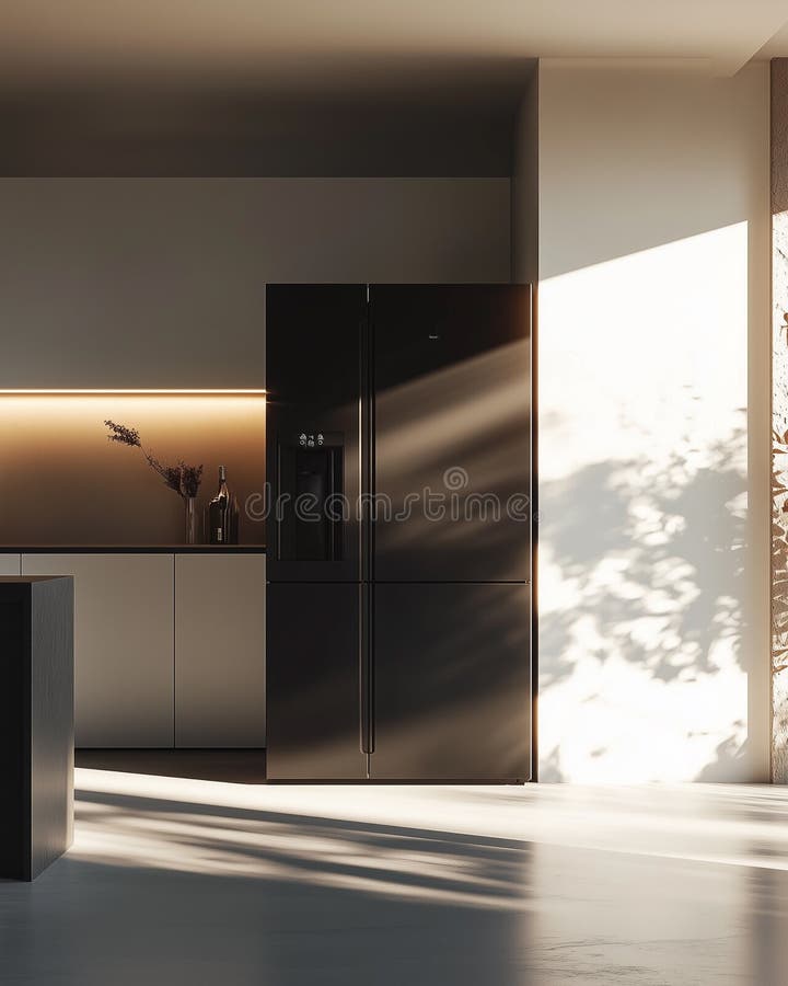 A Sleek and Modern Kitchen Design, Featuring a Stylish Black ...