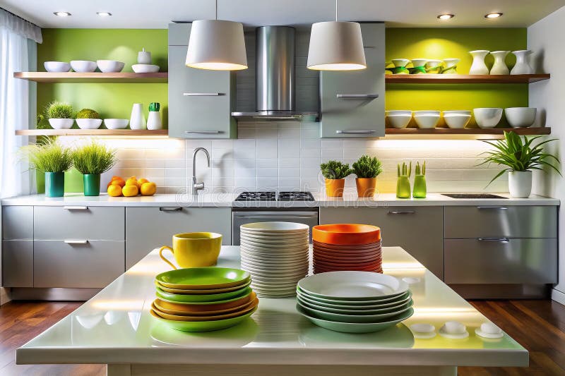 Sleek Modern Kitchen Design a Pristine Space Featuring a Stylish ...