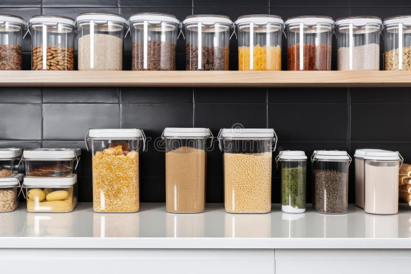 A Sleek and Modern Kitchen with Food Storage Containers and ...