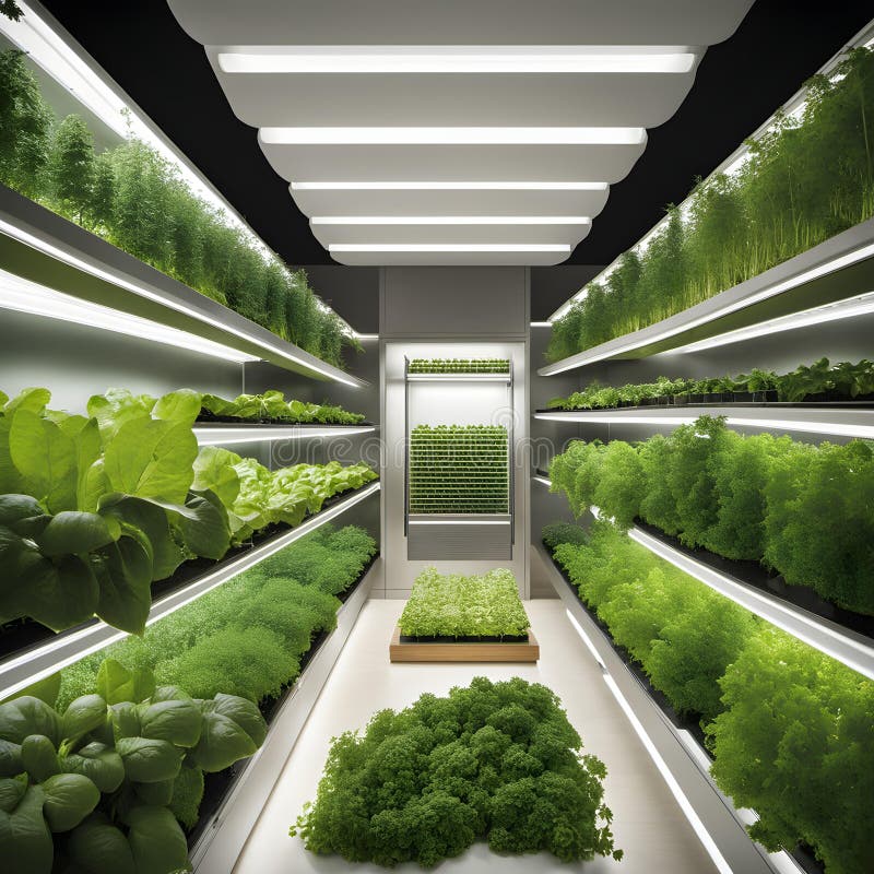A Sleek, Modern Kitchen Integrates Advanced Vertical Farming Technology ...