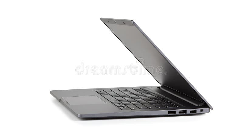 A Sleek, Modern Laptop with a Slim Profile, Partially Open. the Device ...
