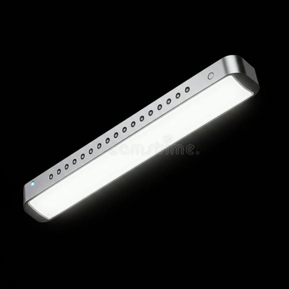 A Sleek, Modern LED Light Fixture with a Silver Metallic Finish and a Rectangular Shape. Stock ...